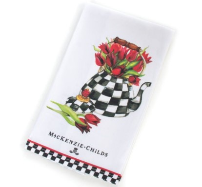 Mackenzie-Childs Dish Towel-Tulip Tea Kettle - La Petite Maison Blanche ...