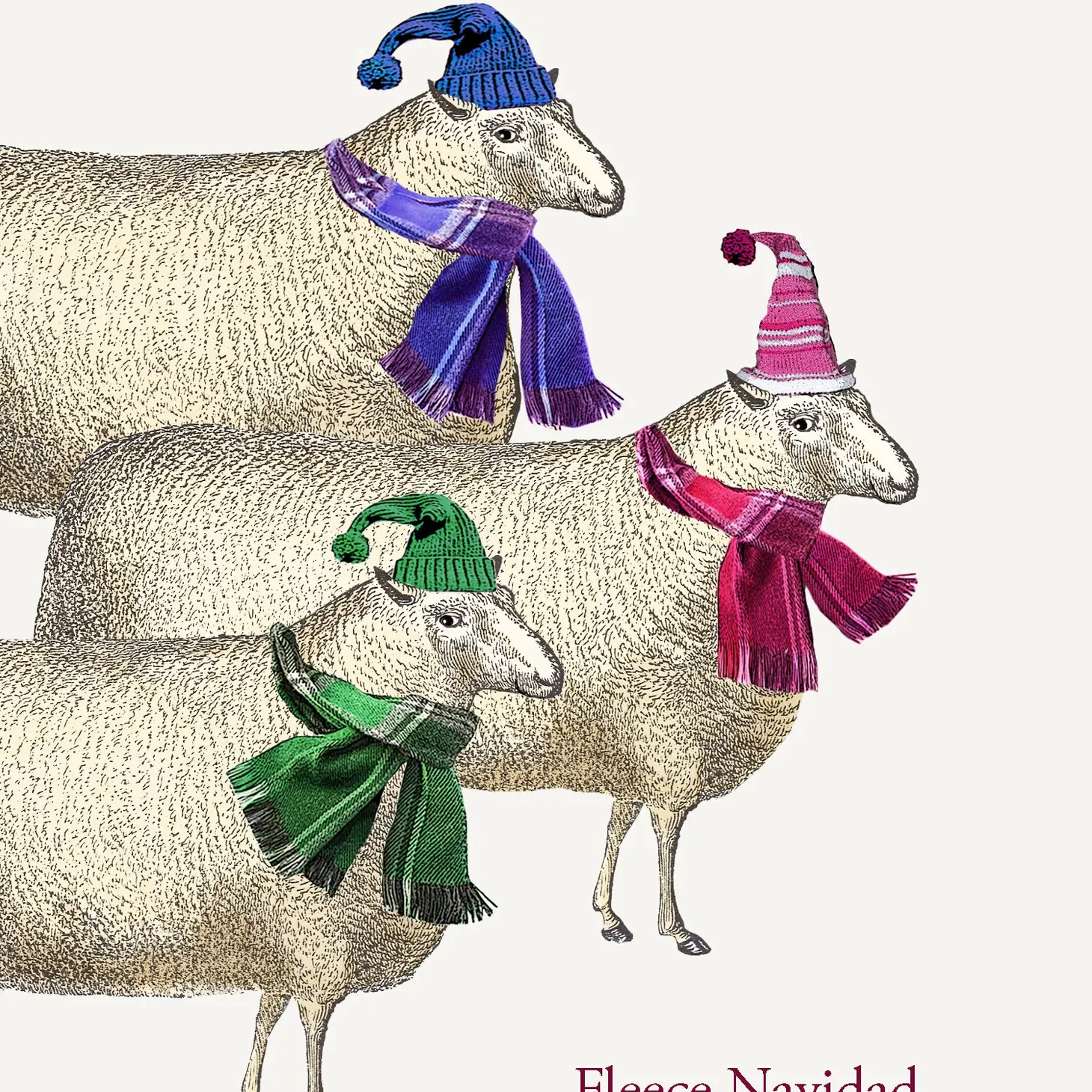 Holiday Greeting Card by P. Flynn Designs "Fleece Navidad" - La Petite ...