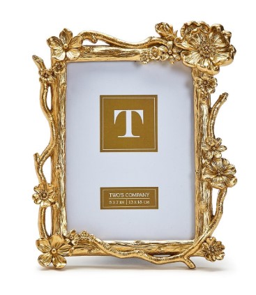 Gold Floral Spray Frame - La Petite Maison Blanche - Sequim